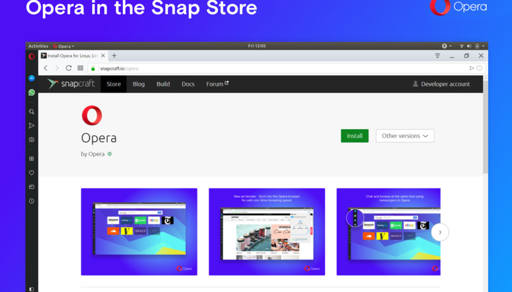 Opera browser now available as a Snap for Linux systems